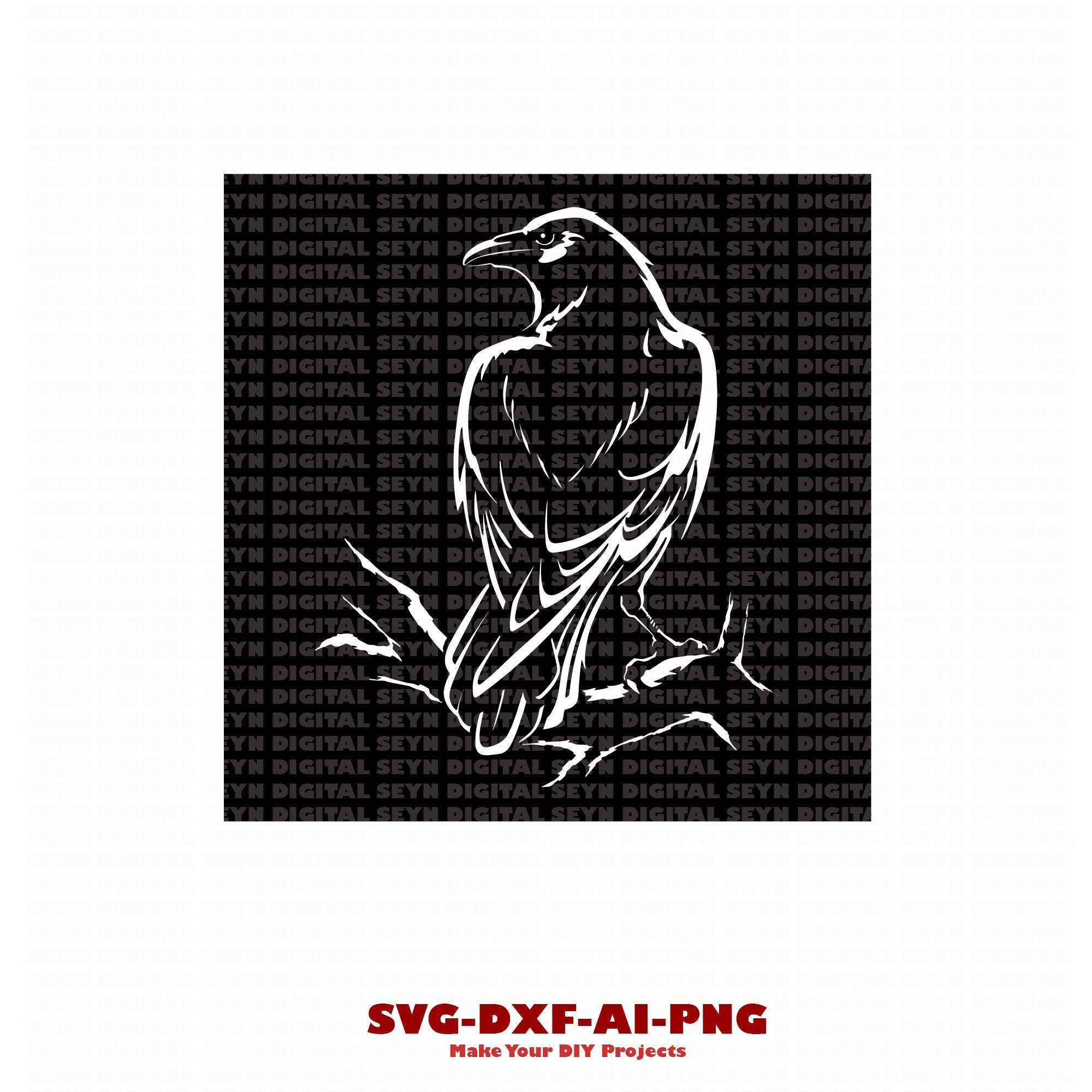 Raven SVG, Black Bird Svg File, Crow Clipart Svg, Flying Raven Svg, Cut ...