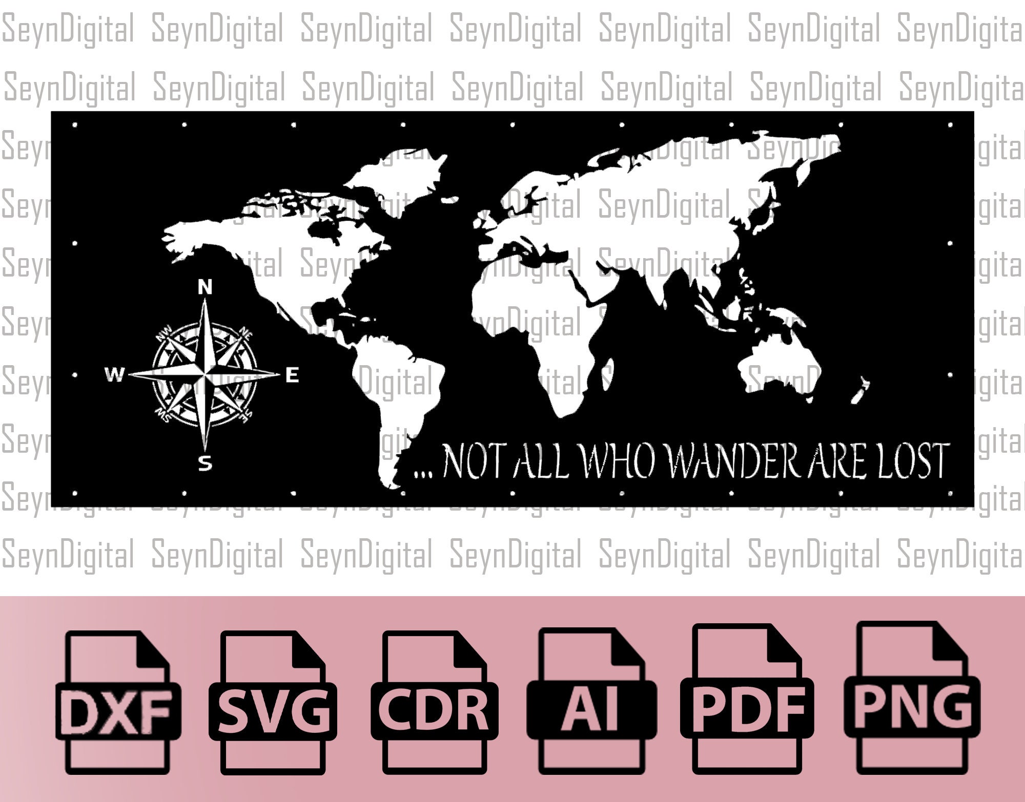 World Map Outline All Countries SVG Vector Files for Cricut, Laser ...