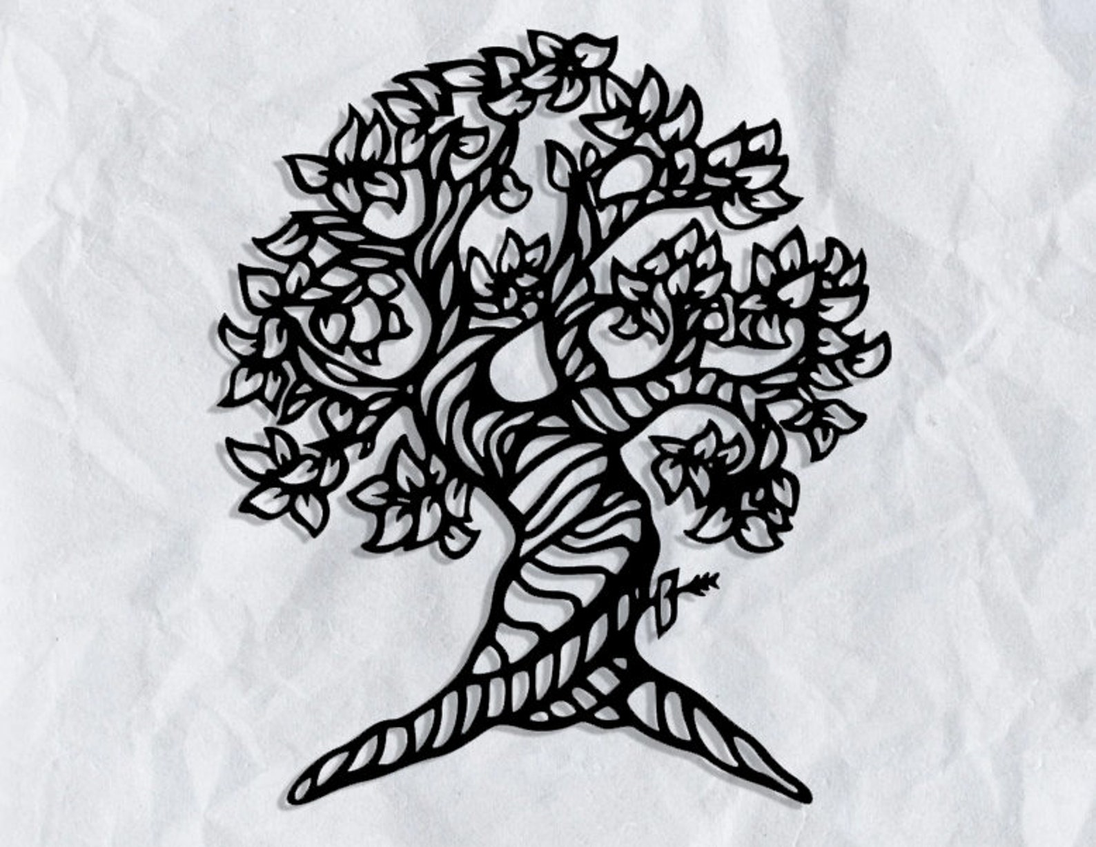 The Tree Symbol Svg Instant Dark Silhouette Instant - Etsy