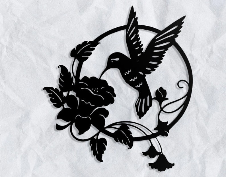 Floral colibri SVG, dxf, oiseau SVG, png, colibri SVG, printemps, été ...