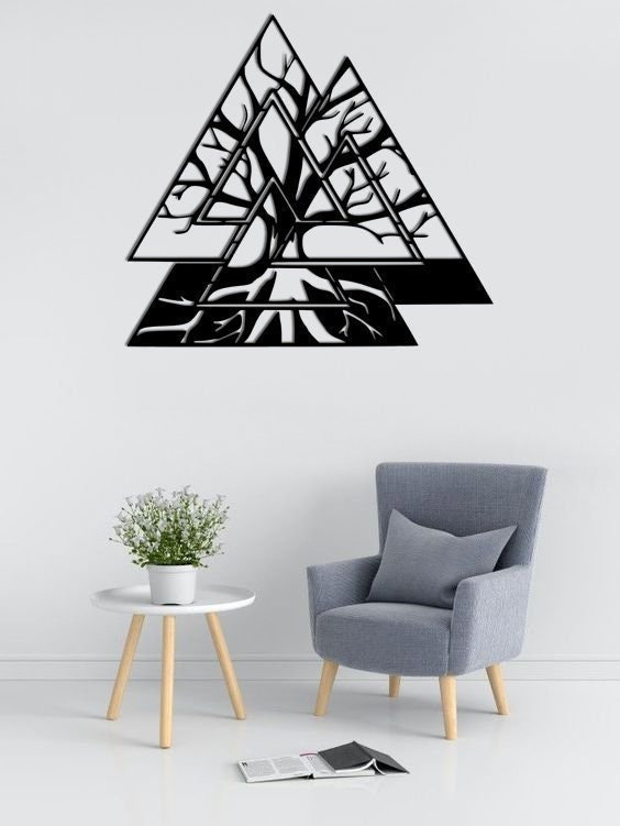 Valknut Symbol and Tree of Life Dxf,svg,cdr,ai,pdf,nordic Valknut Svg ...