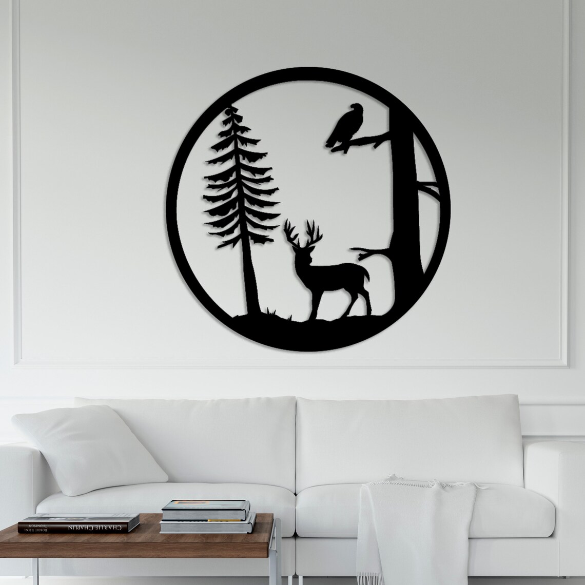 Deer Scene DXF File for CNC Plasmasvg Cut Filewood Tray - Etsy