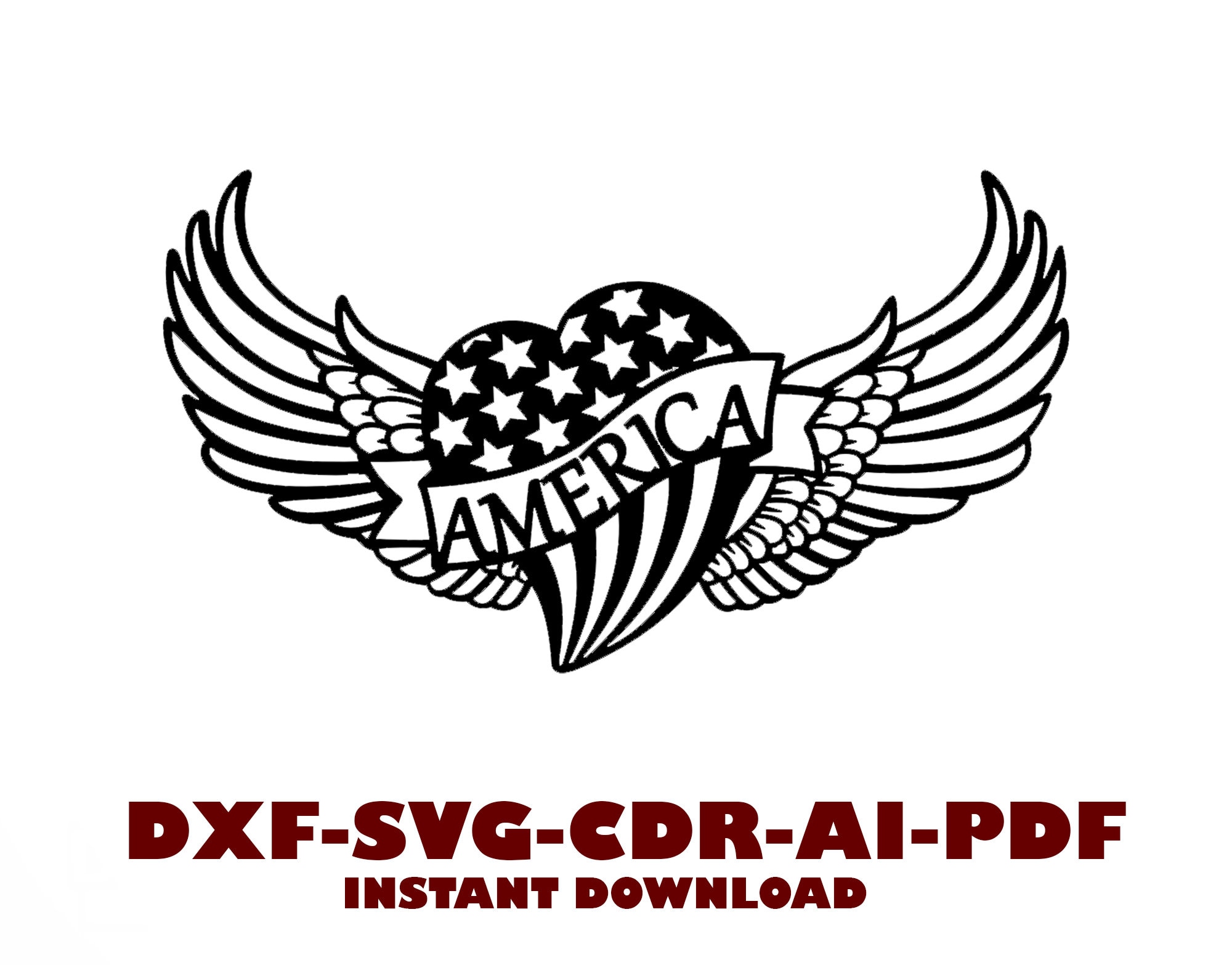 American Flag Heart SVG Instant Download / Vinyl & Craft Cutting File ...