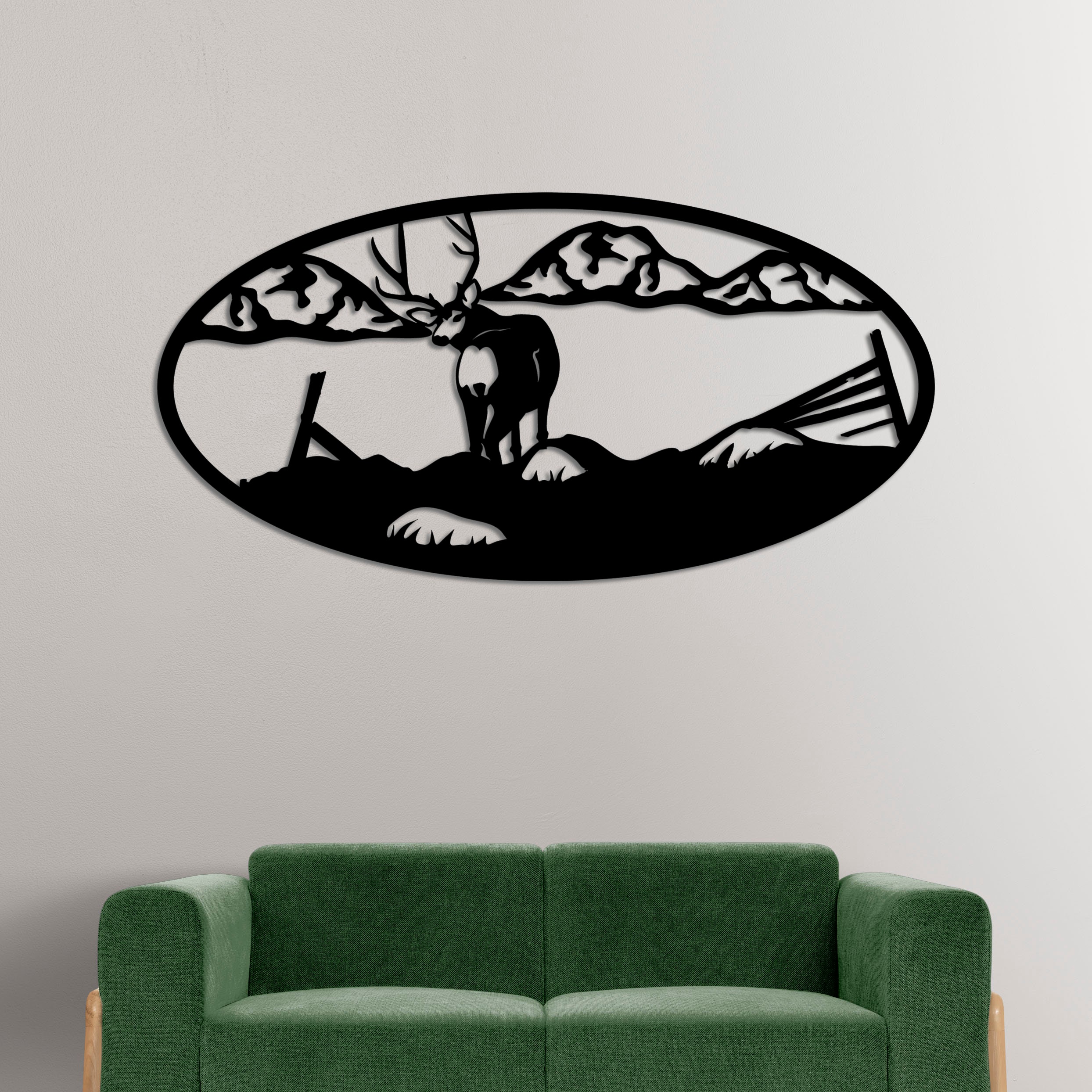 Elk Deer Scene SVG Files,silhouette Template Cnc Cutting Router,deer ...