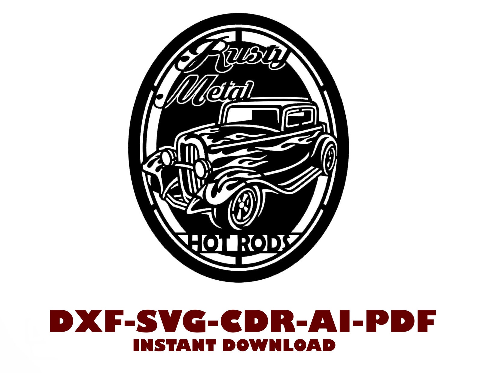 Hot Rod SVG, Vintage Car SVG, Muscle Car Silhouette, Retro Car Svg, Hot ...