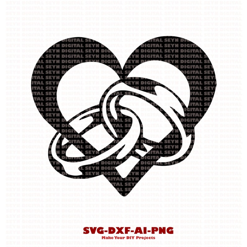 Wedding Rings Svgwedding Heart Svgwedding Couple Svginstant - Etsy