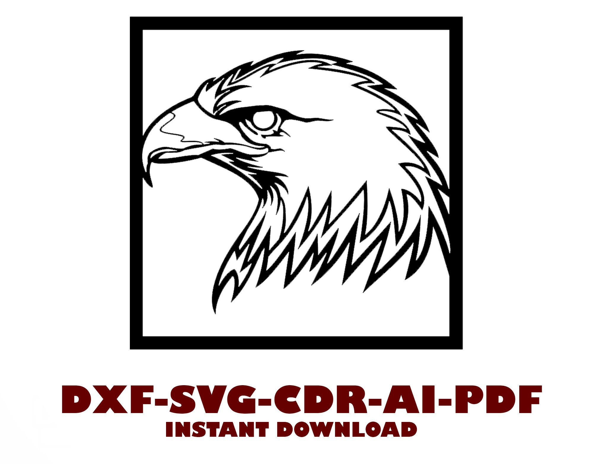 Eagle Design Laser Cut Svg Dxf Files Wall Sticker Engraving Decal ...