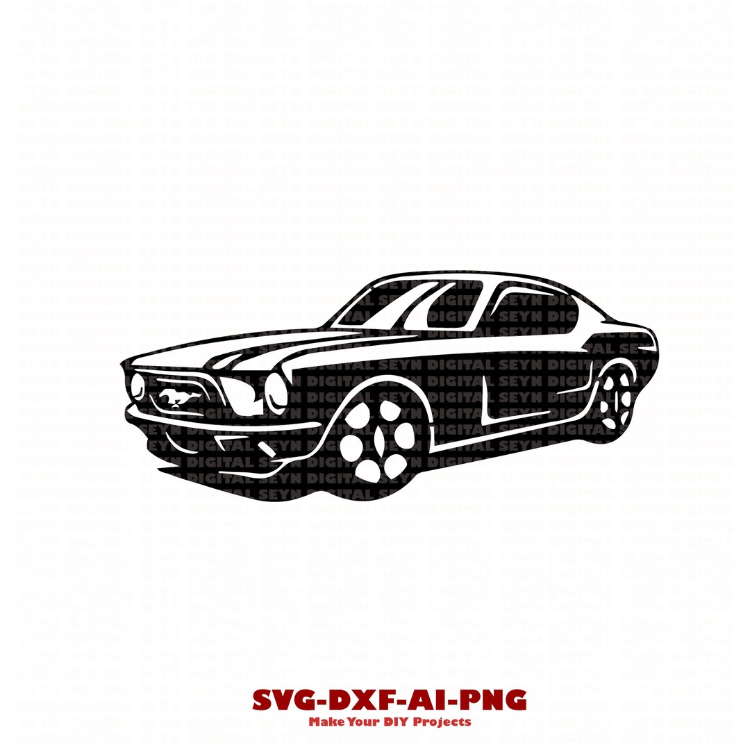 Mustang Cut Svg Dxf File Wall Sticker Pdf Silhouette Template - Etsy