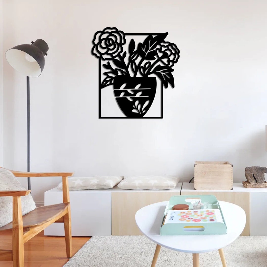 Flower Design Laser Cut Svg Dxf File Wall Sticker Pdf Silhouette ...