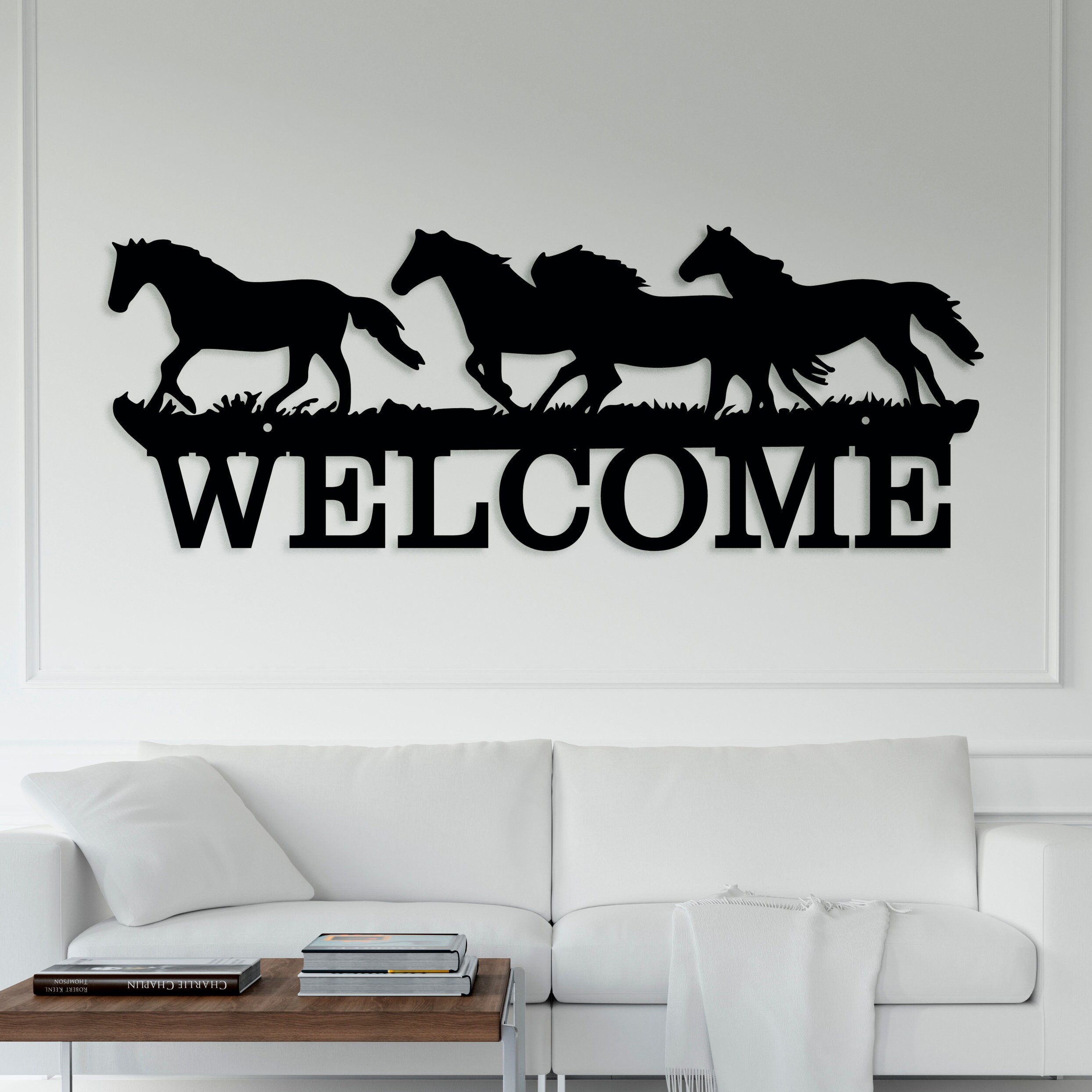Welcome Sign DXF CNC, Horse Svg, Dxf File for Laser, SVG File for ...