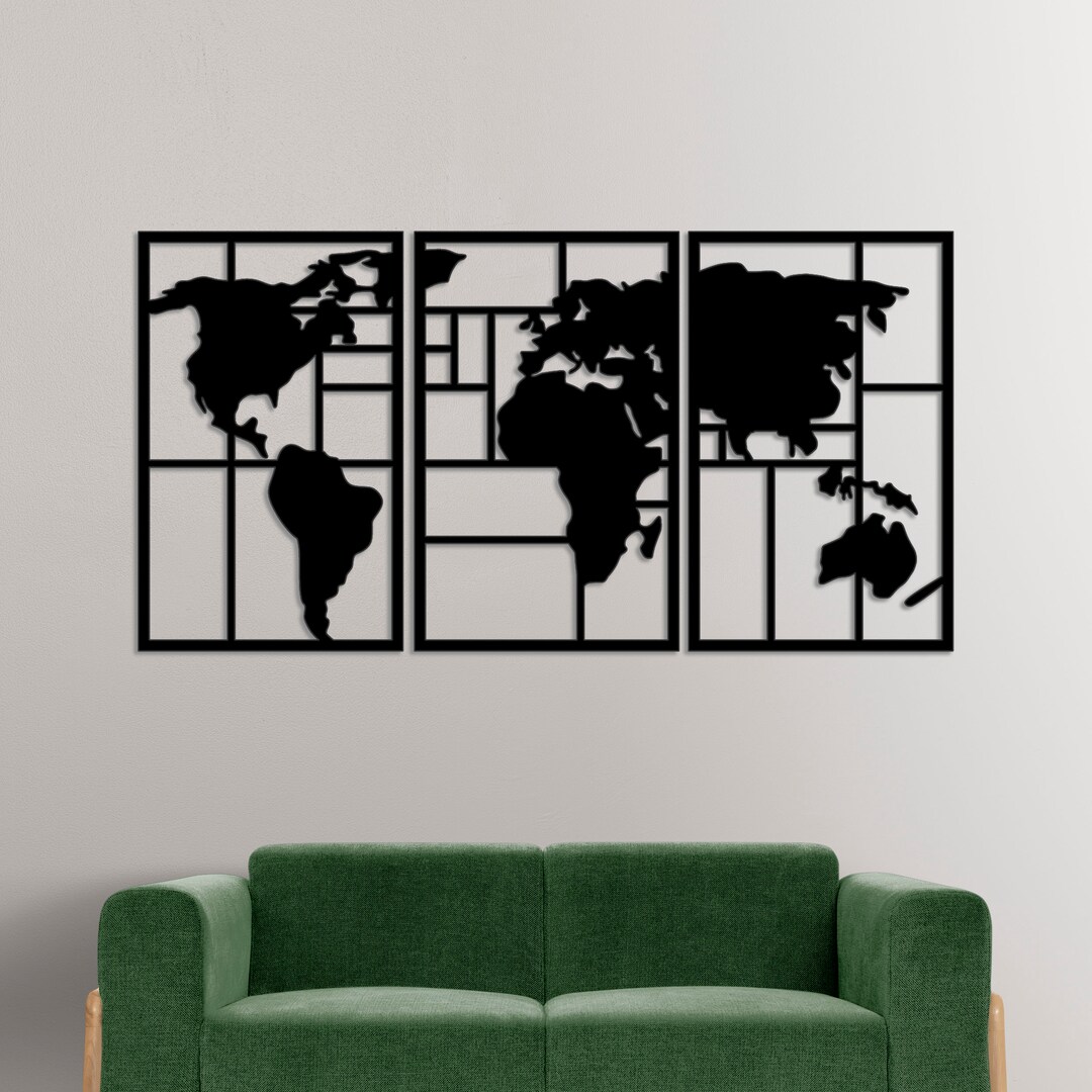 World Map Outline All Countries SVG Vector Files for Cricut, Laser ...