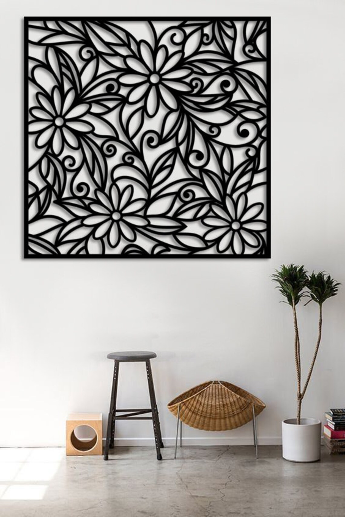 Flowers Wall Art, Flowers Wall Decor, Flowers Svg, Flower Wall Art Svg ...