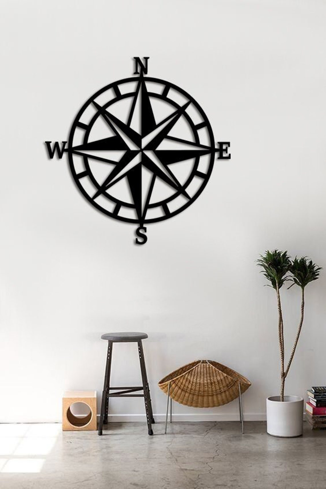 Nautical Compass SVG: Laser Cut Stencil, CNC Router Template (digital ...