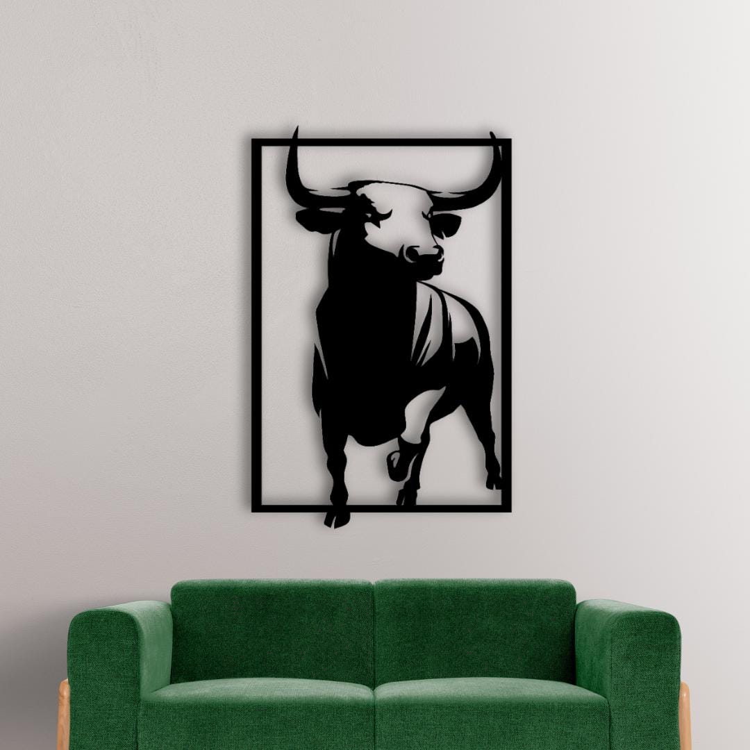 Bull DXF File for CNC Plasma Cutting, Bull Wall Art, Metal Wall Panel ...