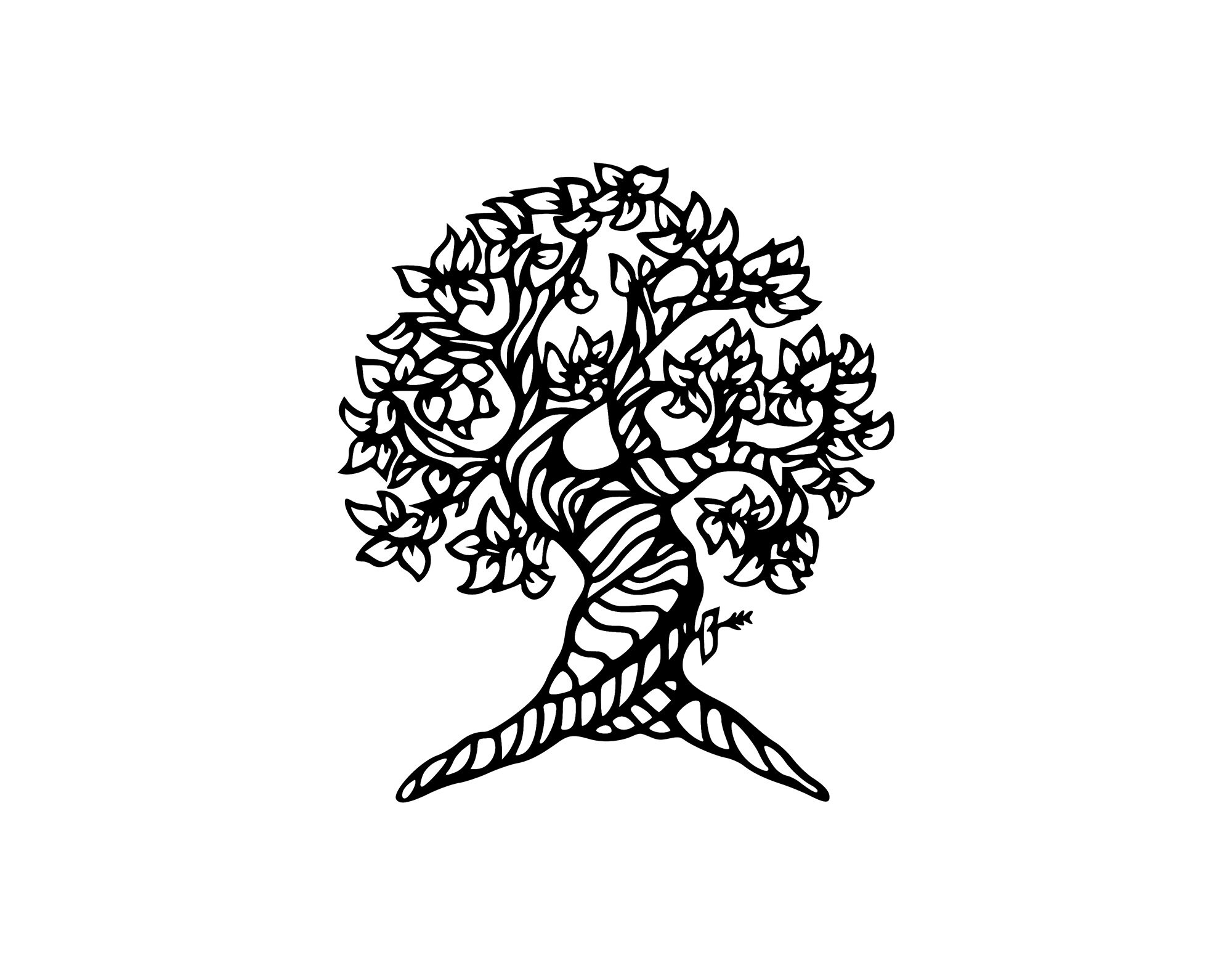 The Tree Symbol Svg Instant Dark Silhouette Instant - Etsy