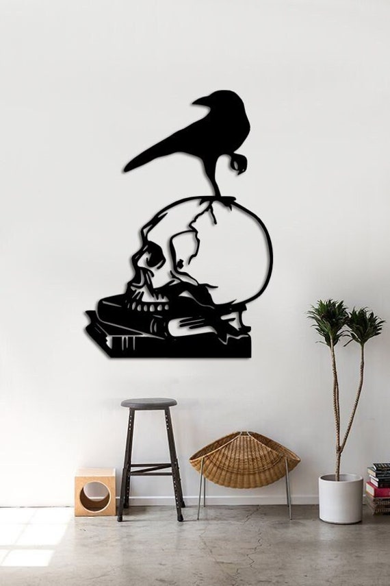 Raven Skull Digital Vector Download Laser Cnc Cut Svg Dxf Pdf - Etsy