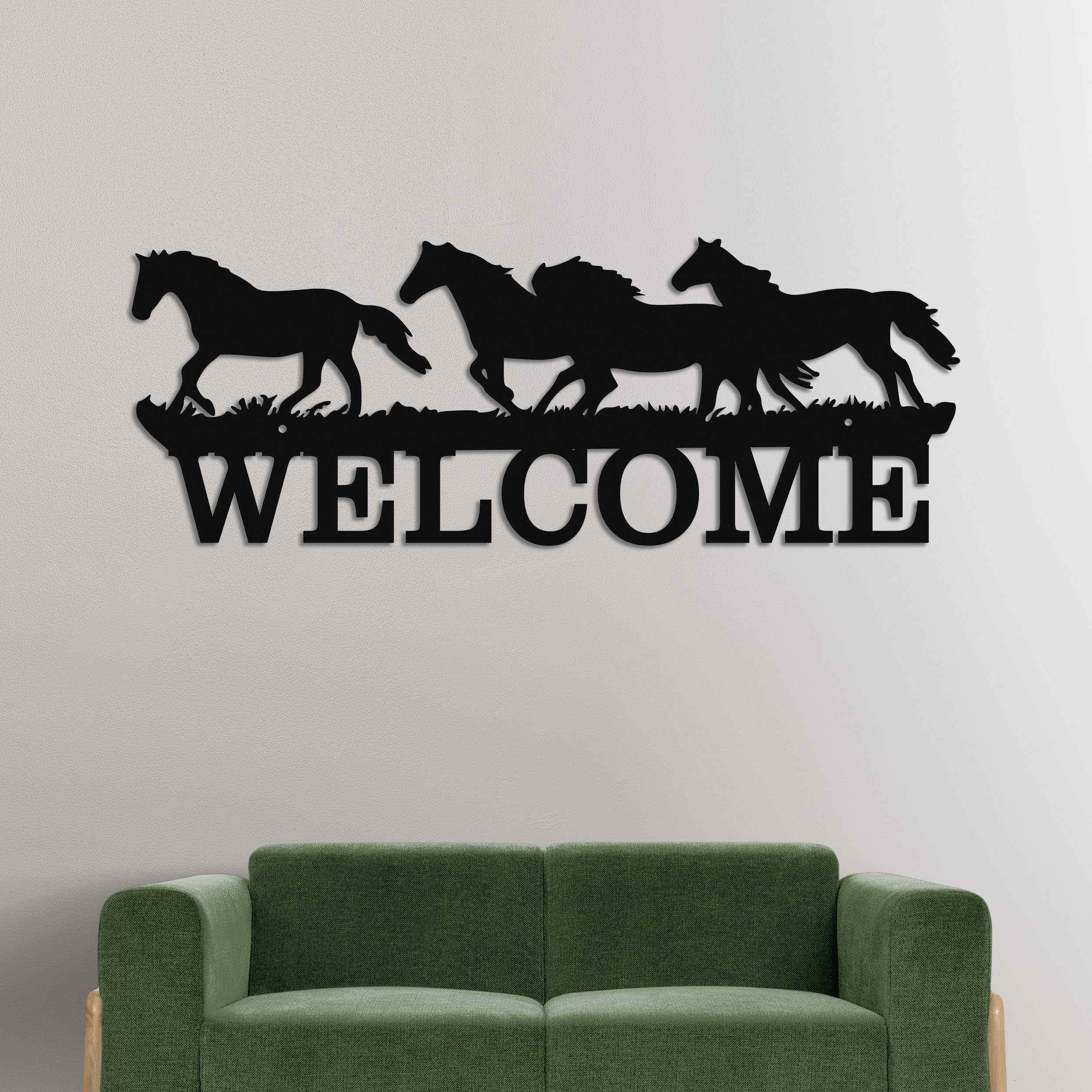 Welcome Sign DXF CNC, Horse Svg, Dxf File for Laser, SVG File for ...