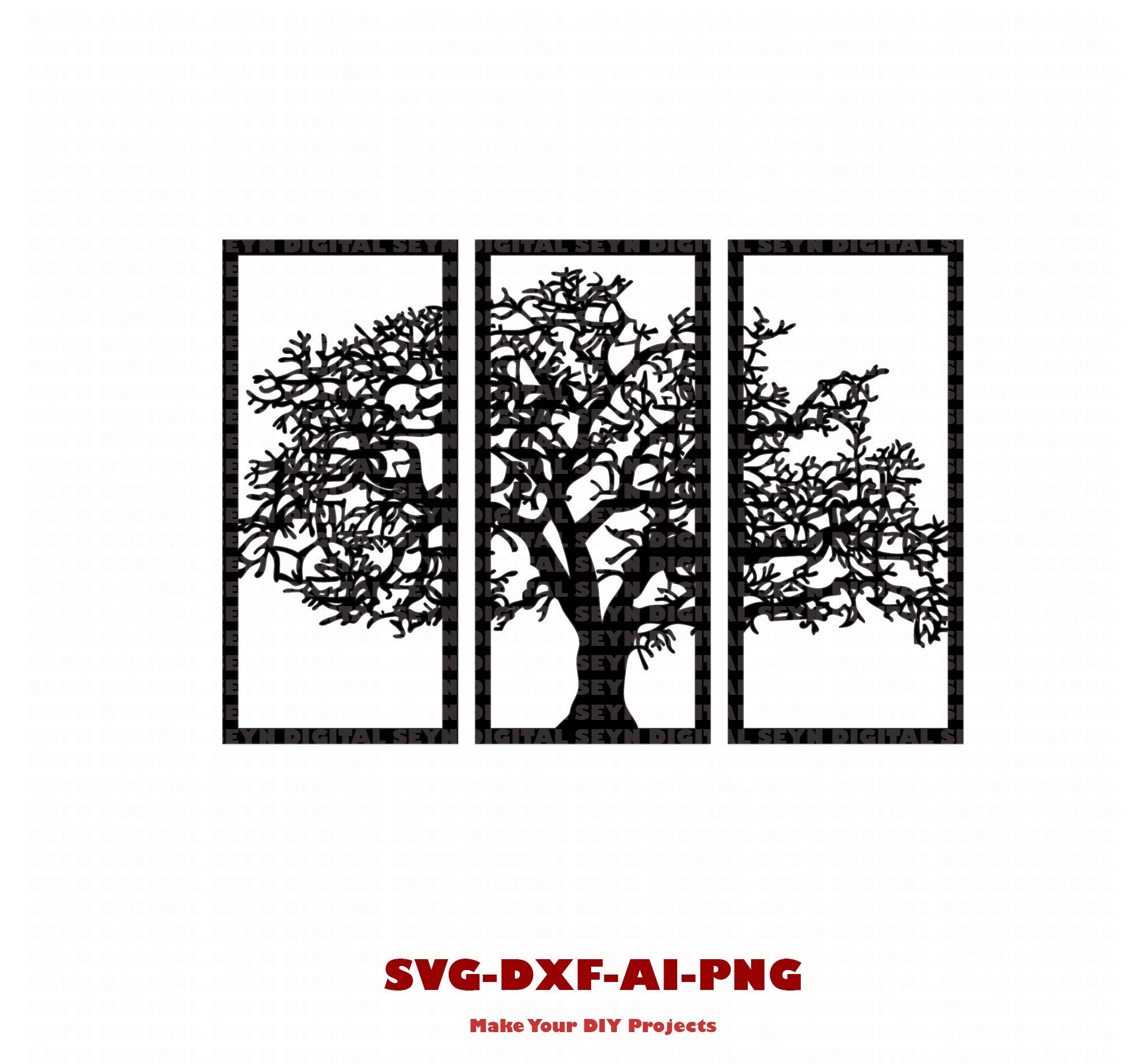 Tree Panels Wall Panels Room Decor Tree Patterns Laser - Etsy