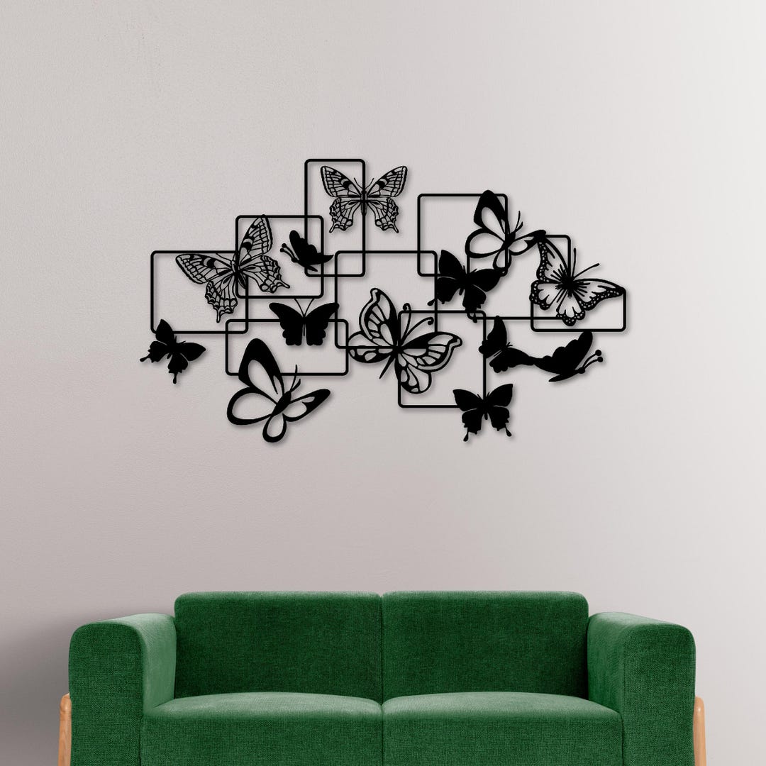 3D Butterfly Wall Panel, Nature Inspired Digital Design for CNC Laser ...