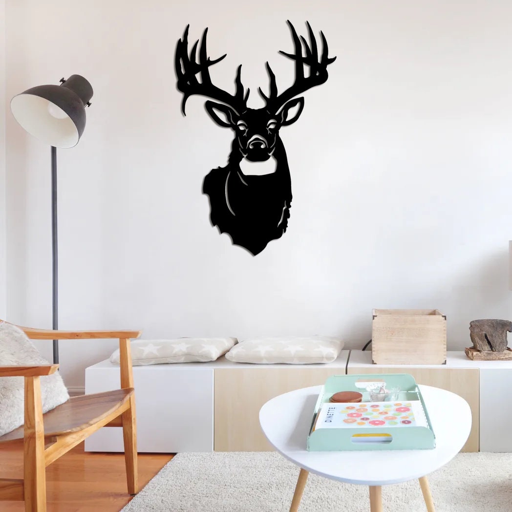 Deer Head Design Laser Cut Svg Dxf Cdr Ai Pdf Files Wall Sticker ...