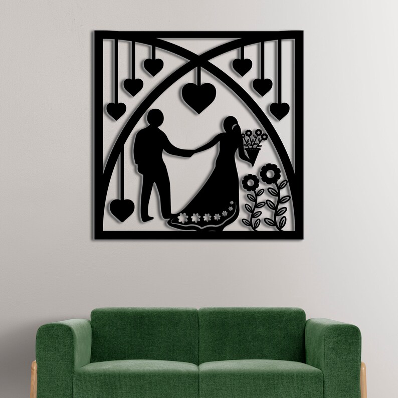 Wedding Couple Wall Art Svg-png-dxf-ai,wedding Day Gift,romantic Couple ...