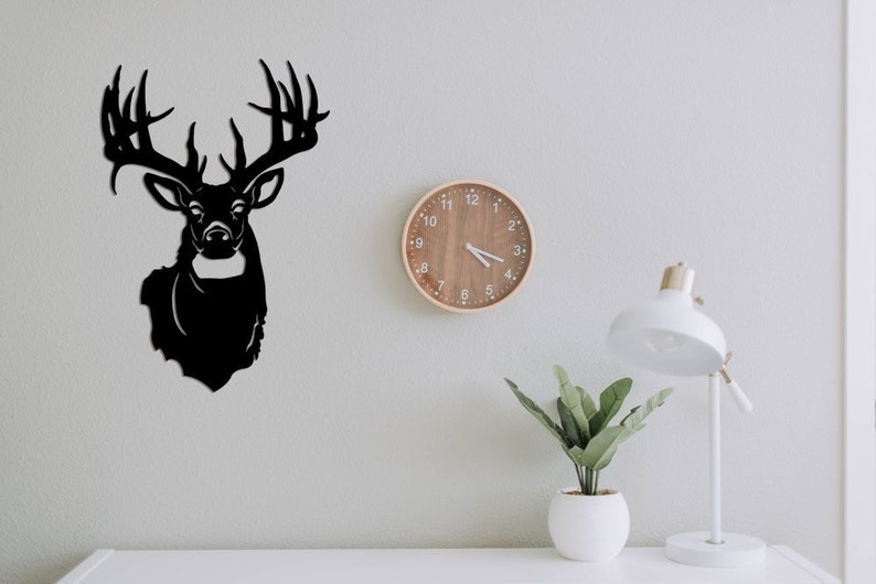 Deer Head Design Laser Cut Svg Dxf Cdr Ai Pdf Files Wall Sticker ...