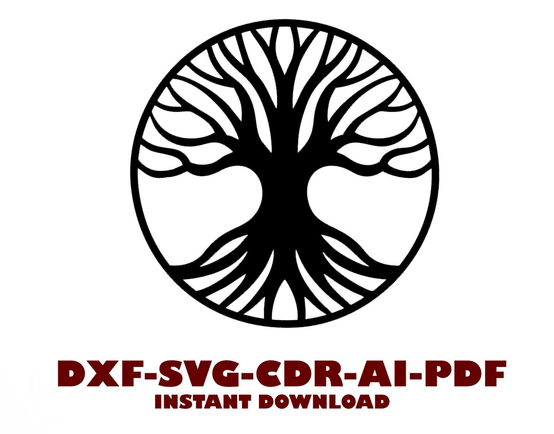 The Tree of Life Symbol Svg Instant Dark Silhouette Instant - Etsy