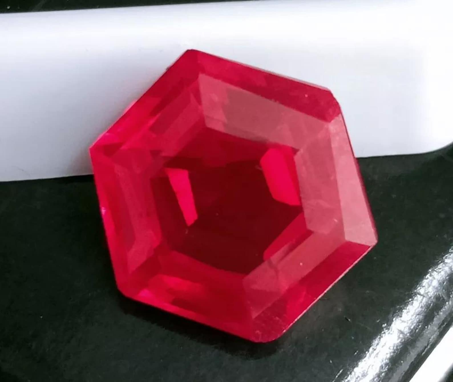 Certified Red Ruby Hexagon Shape AAA Quality 9.75 Ct Natural Mozambique ...