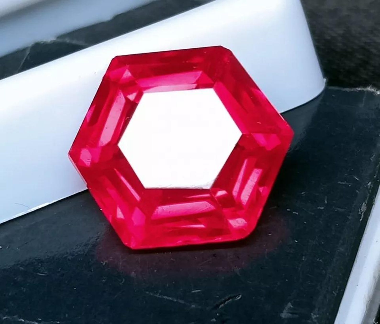 Certified Red Ruby Hexagon Shape AAA Quality 9.75 Ct Natural Mozambique ...