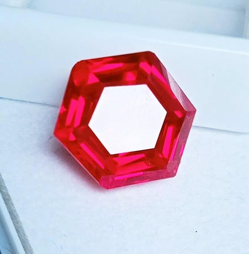 Certified Red Ruby Hexagon Shape AAA Quality 9.75 Ct Natural Mozambique ...