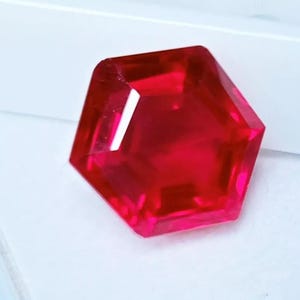 Certified Red Ruby Hexagon Shape AAA Quality 9.75 Ct Natural Mozambique ...