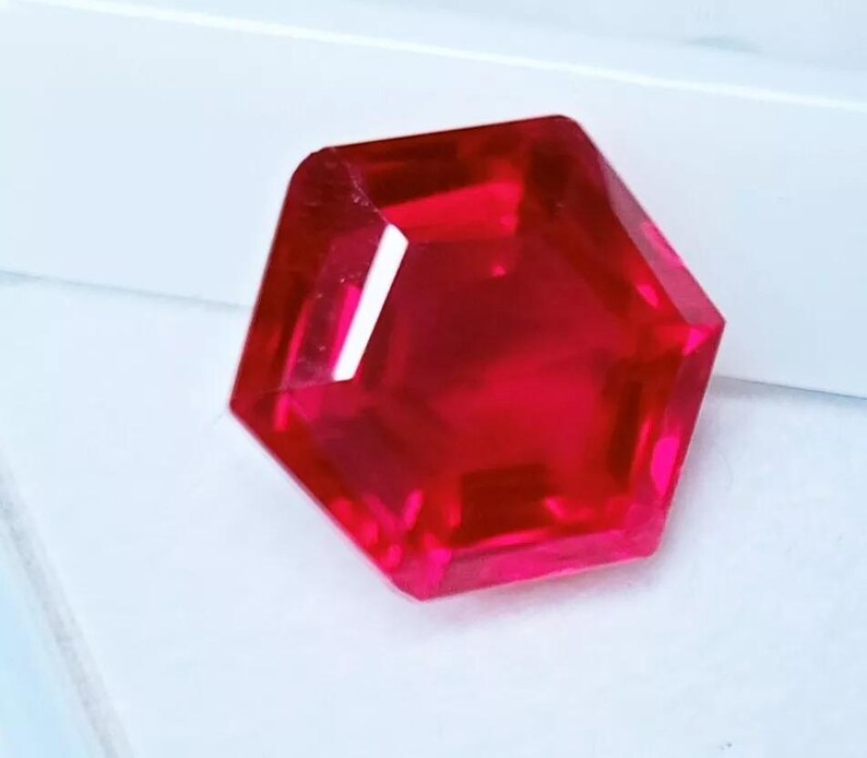 Certified Red Ruby Hexagon Shape AAA Quality 9.75 Ct Natural Mozambique ...