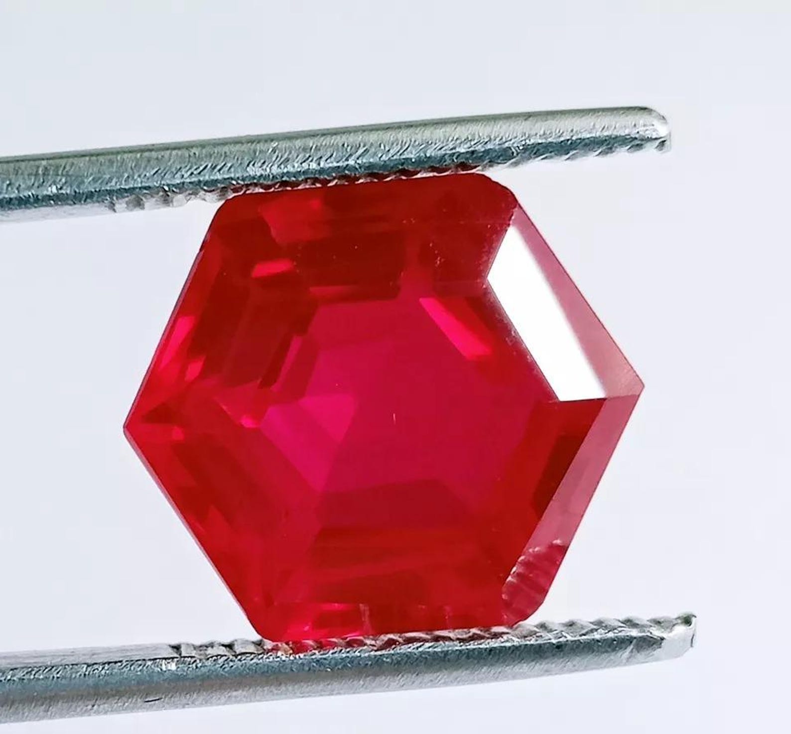 Certified Red Ruby Hexagon Shape AAA Quality 9.75 Ct Natural Mozambique ...