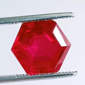 Certified Red Ruby Hexagon Shape AAA Quality 9.75 Ct Natural Mozambique Certified Loose Gemstone ...