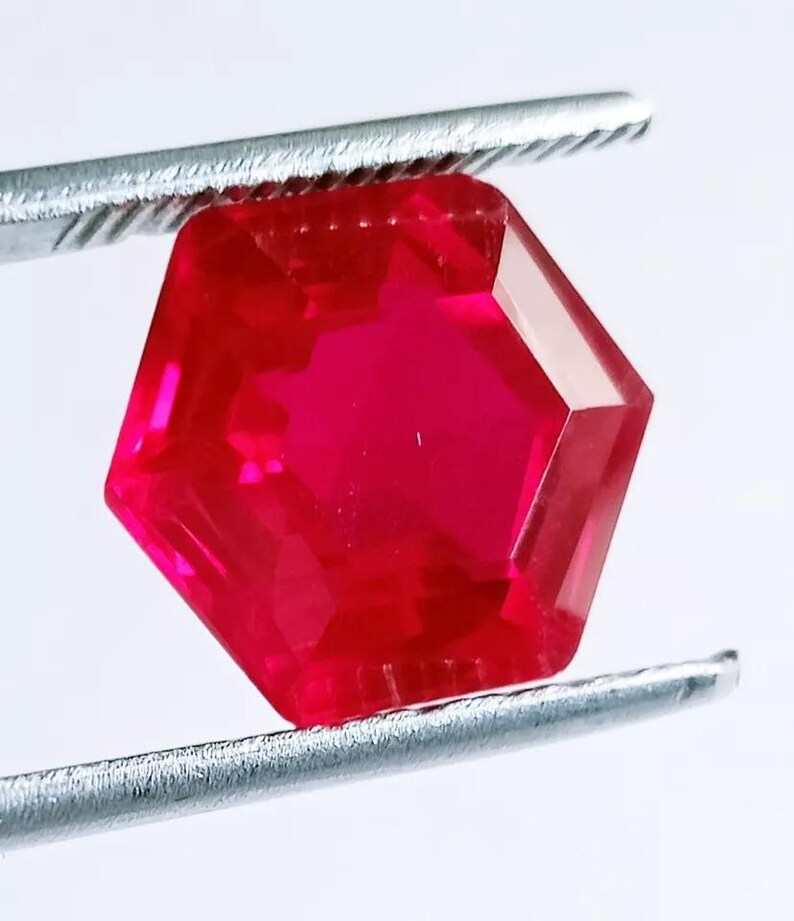 Certified Red Ruby Hexagon Shape AAA Quality 9.75 Ct Natural Mozambique ...