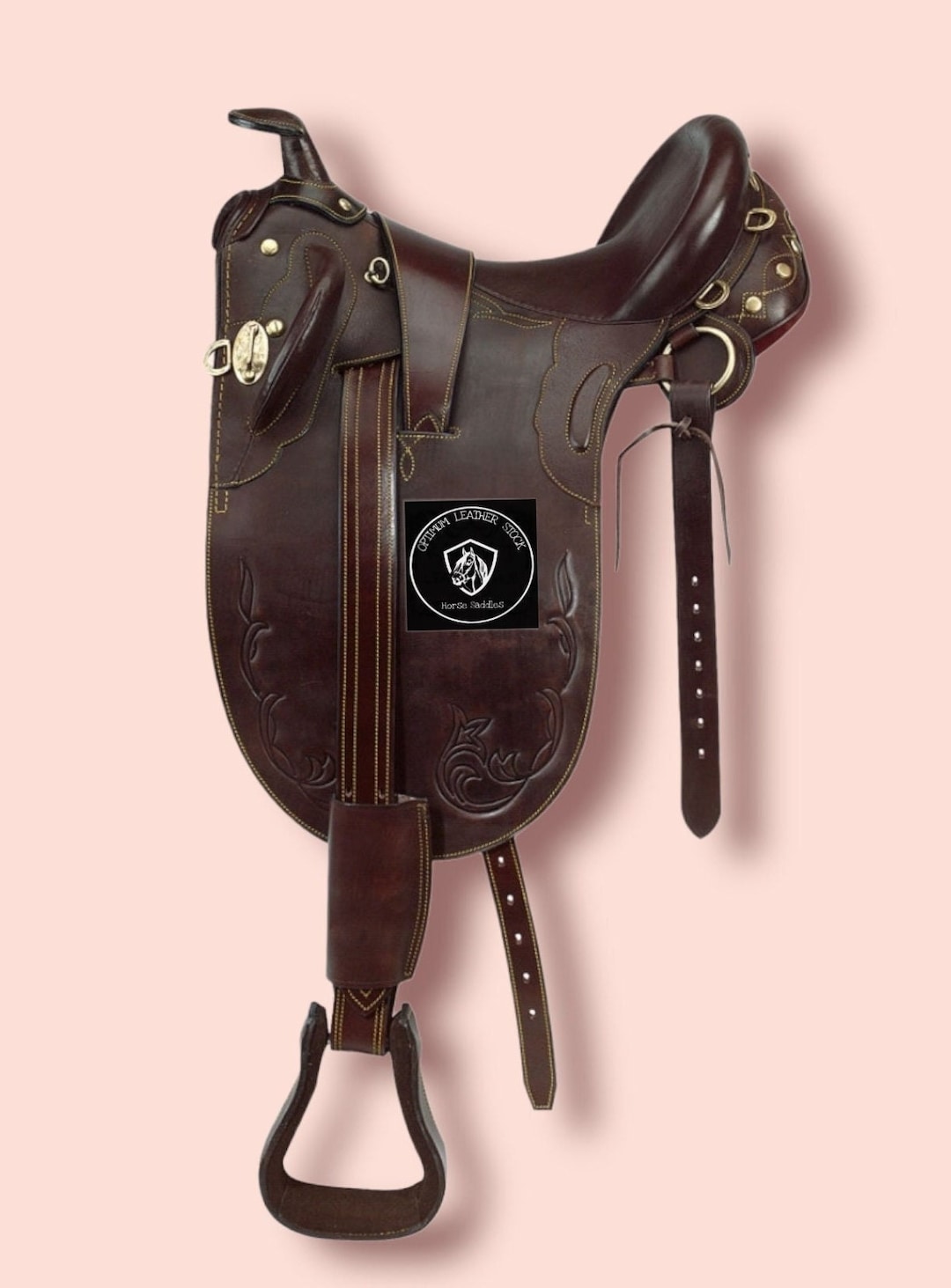 Australian Stock Premium Leather Horse Saddle With Matching Girth, Size ...