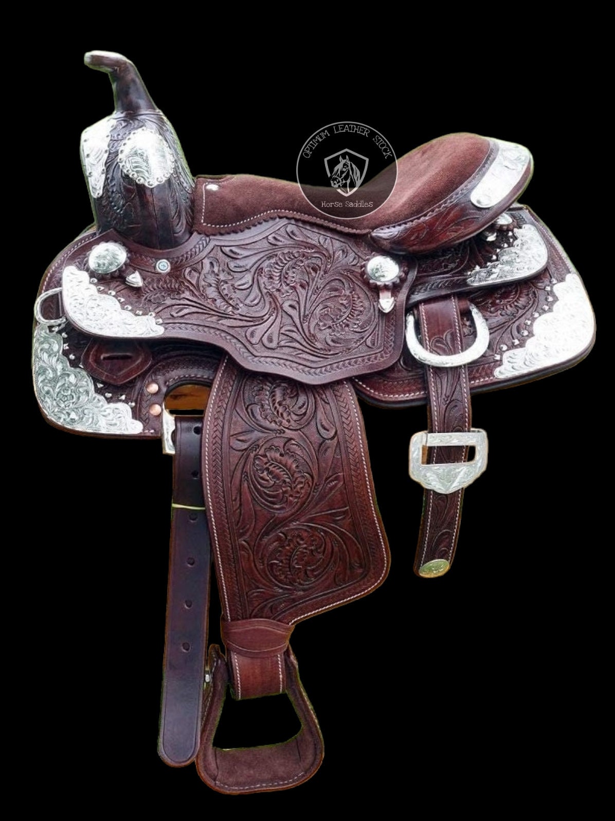 Handmade Premium Leather Western Silver Show Horse Saddle With - Etsy