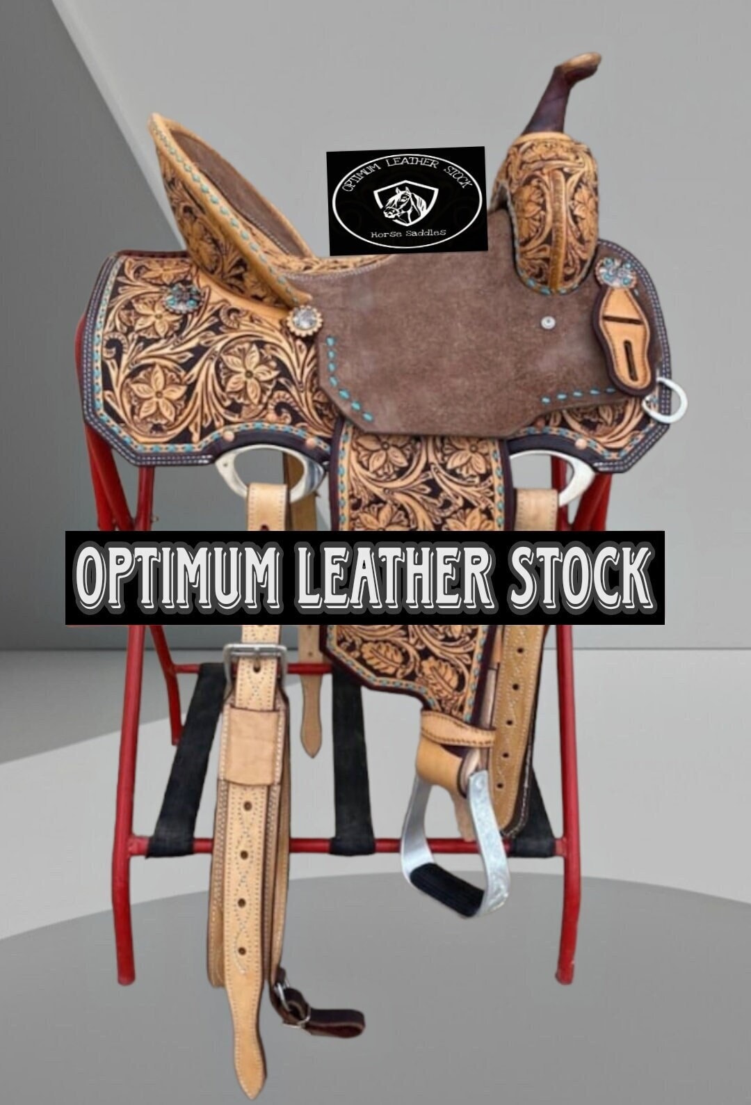 Western Leather Barrel Racing Deep Seat Horse Saddle Set With Matching ...