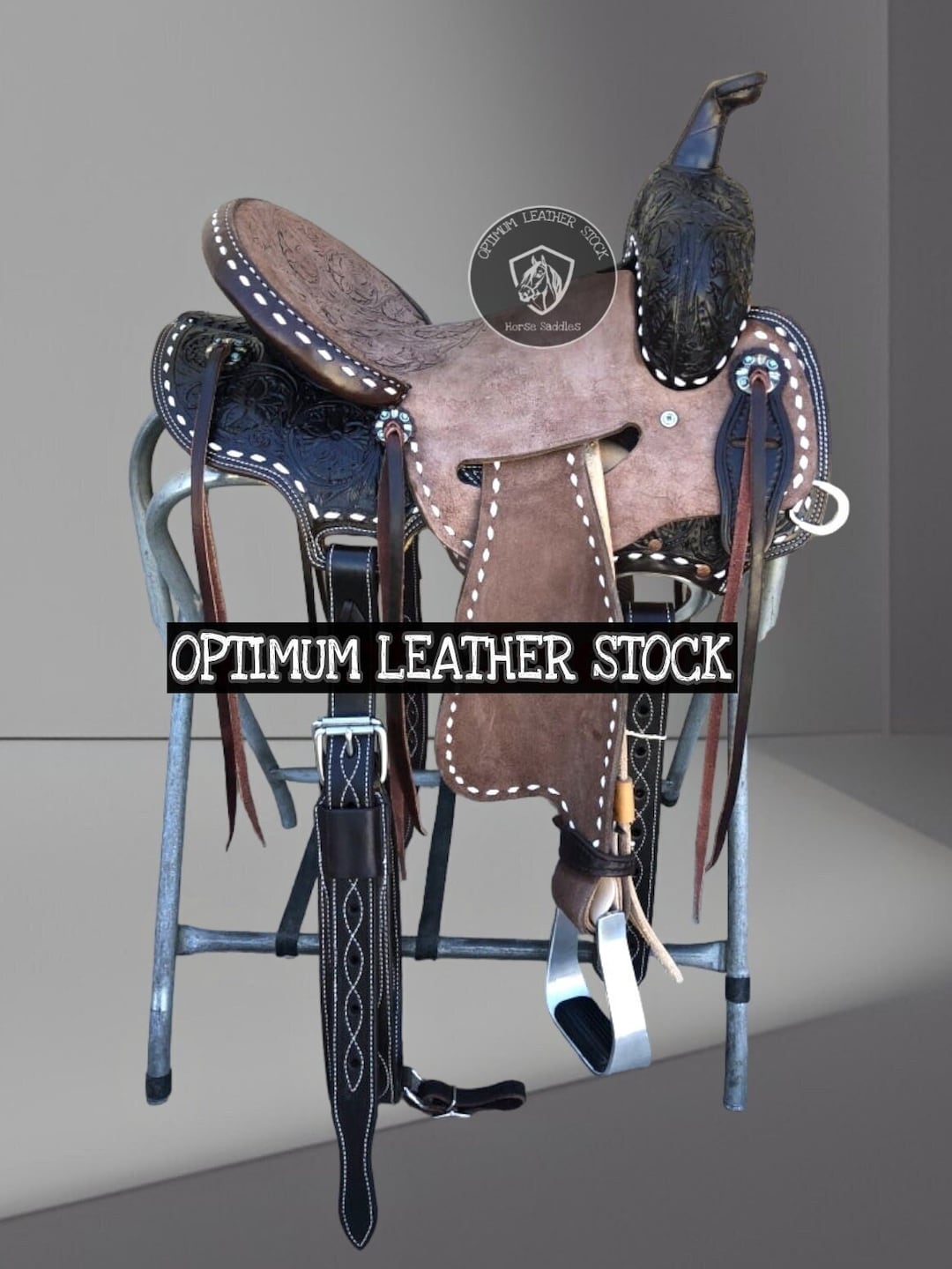 Premium Leather Western Strip Down Barrel Racing Horse Saddle With ...