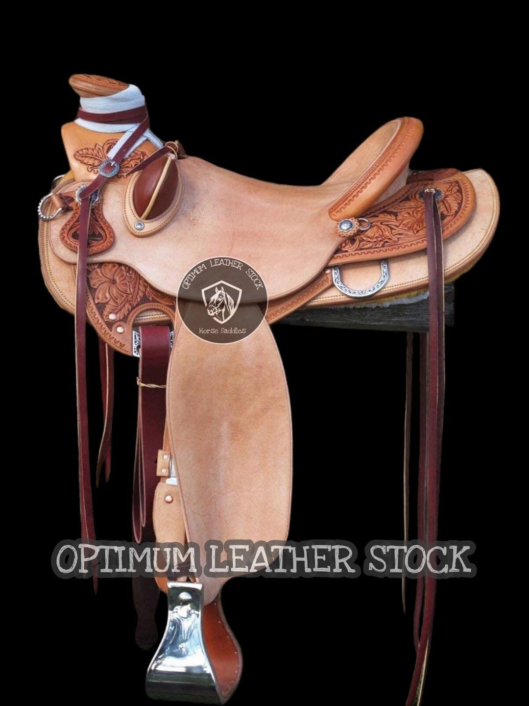 Bucking Rolls Attached Premium Leather Western Wade Ranch Roping Work ...