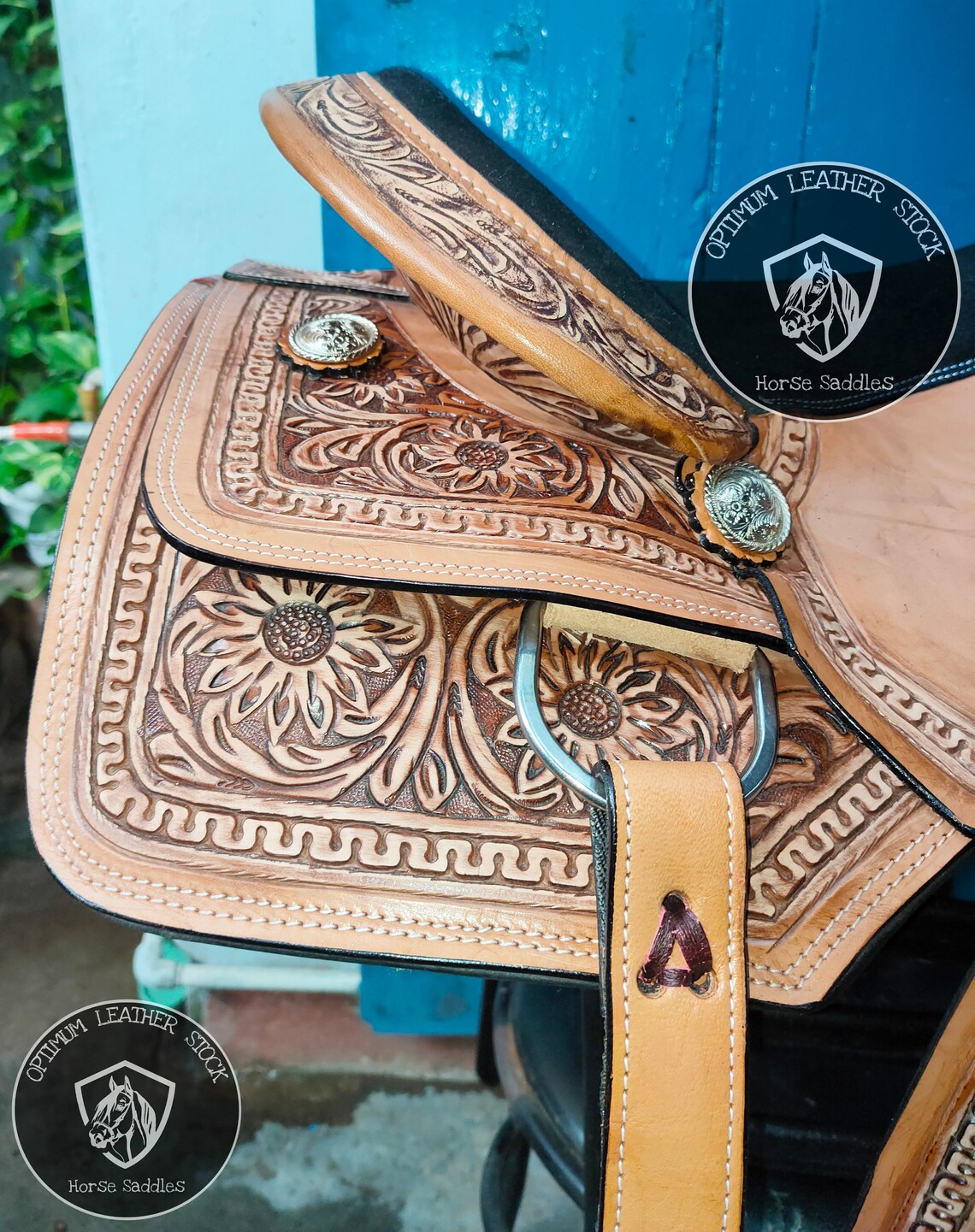 Handmade Western Leather Hand Carved Ranch Roper Horse Saddle - Etsy