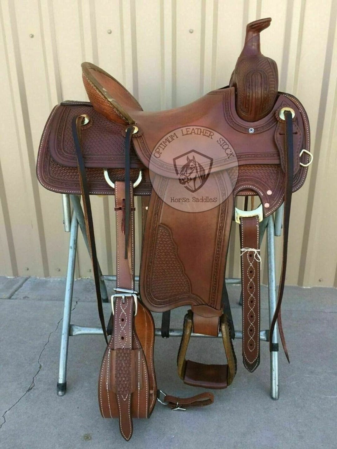 Handmade Western Leather Hand Carved Ranch Roper Horse Saddle. Size (10 ...