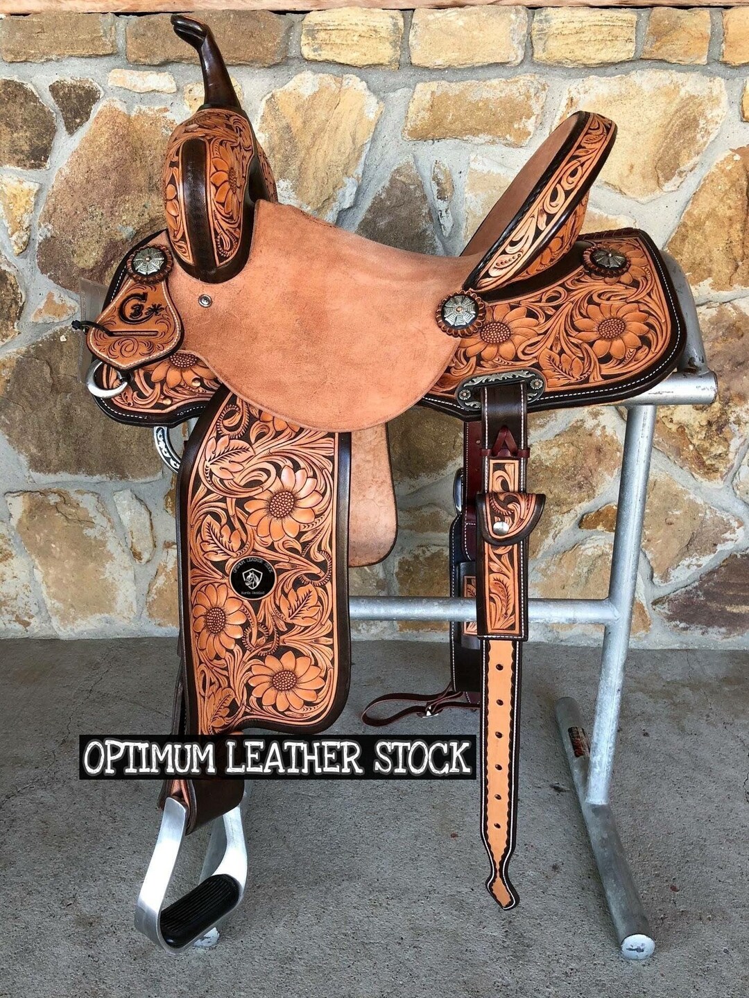 Handmade Western Leather Hand Carved Ranch Roper Horse Saddle With ...