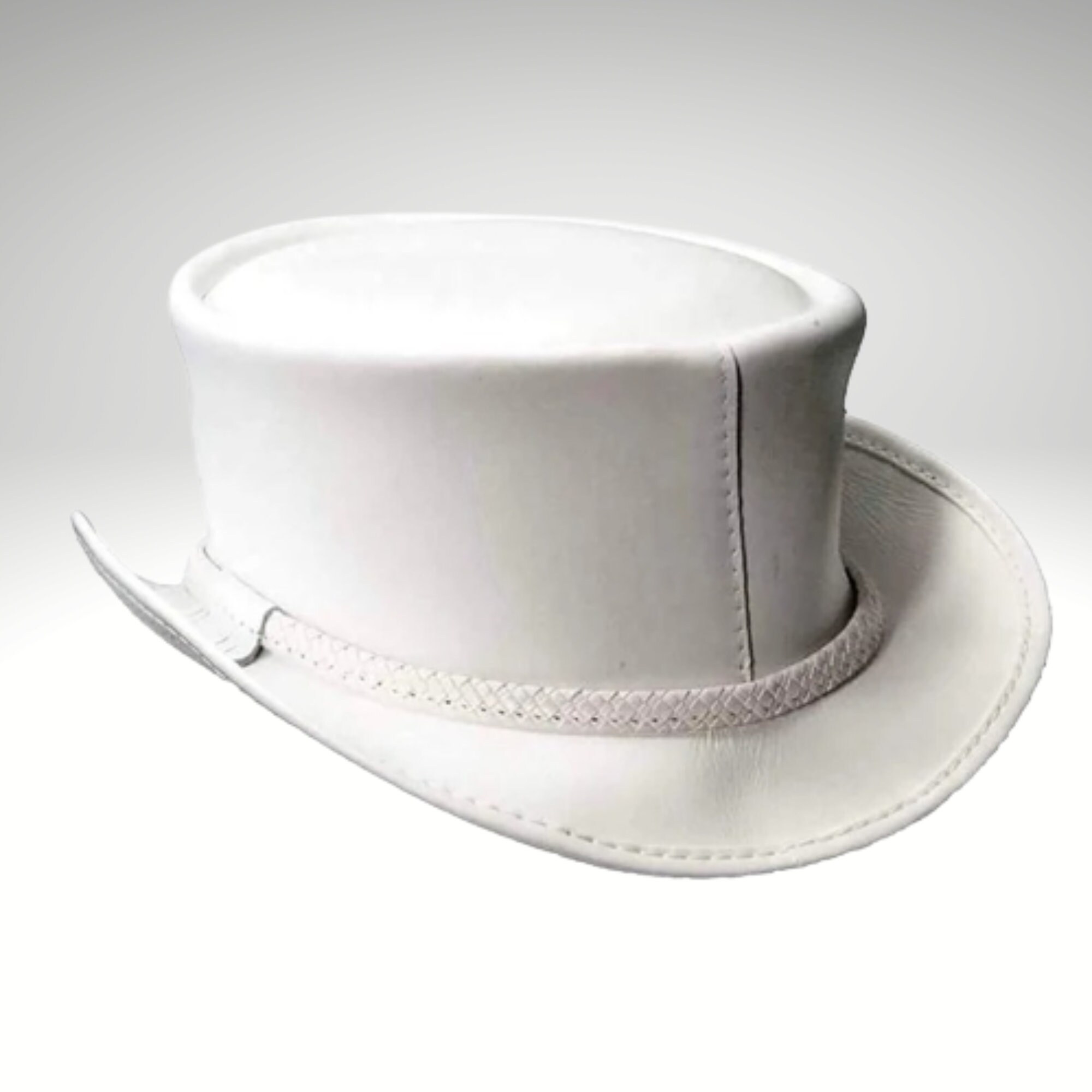 White Top Hat - Handmade With 100% Cowhide Leather - Etsy