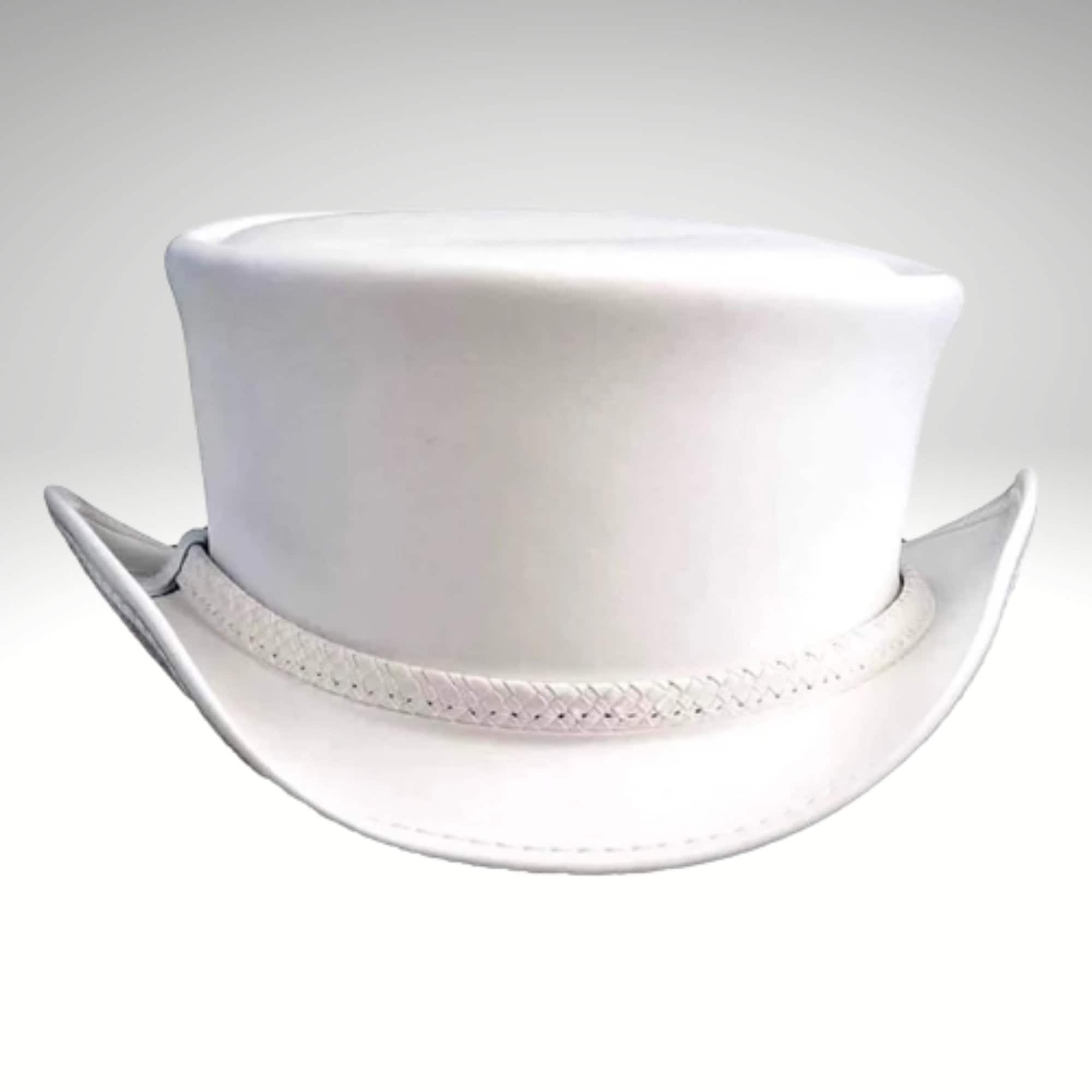 White Top Hat - Handmade With 100% Cowhide Leather - Etsy