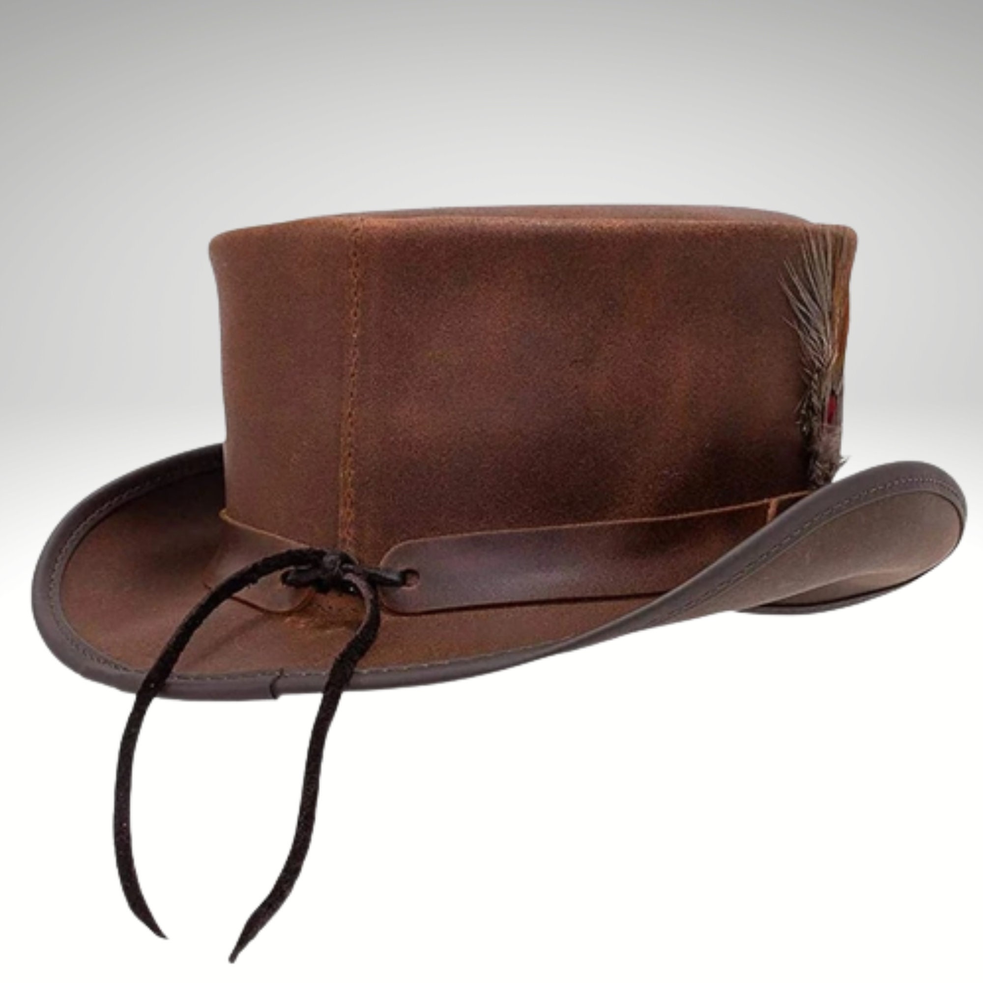 Mens Brown Top Hat - 100% Handmade With Cowhide Leather Hat - Etsy