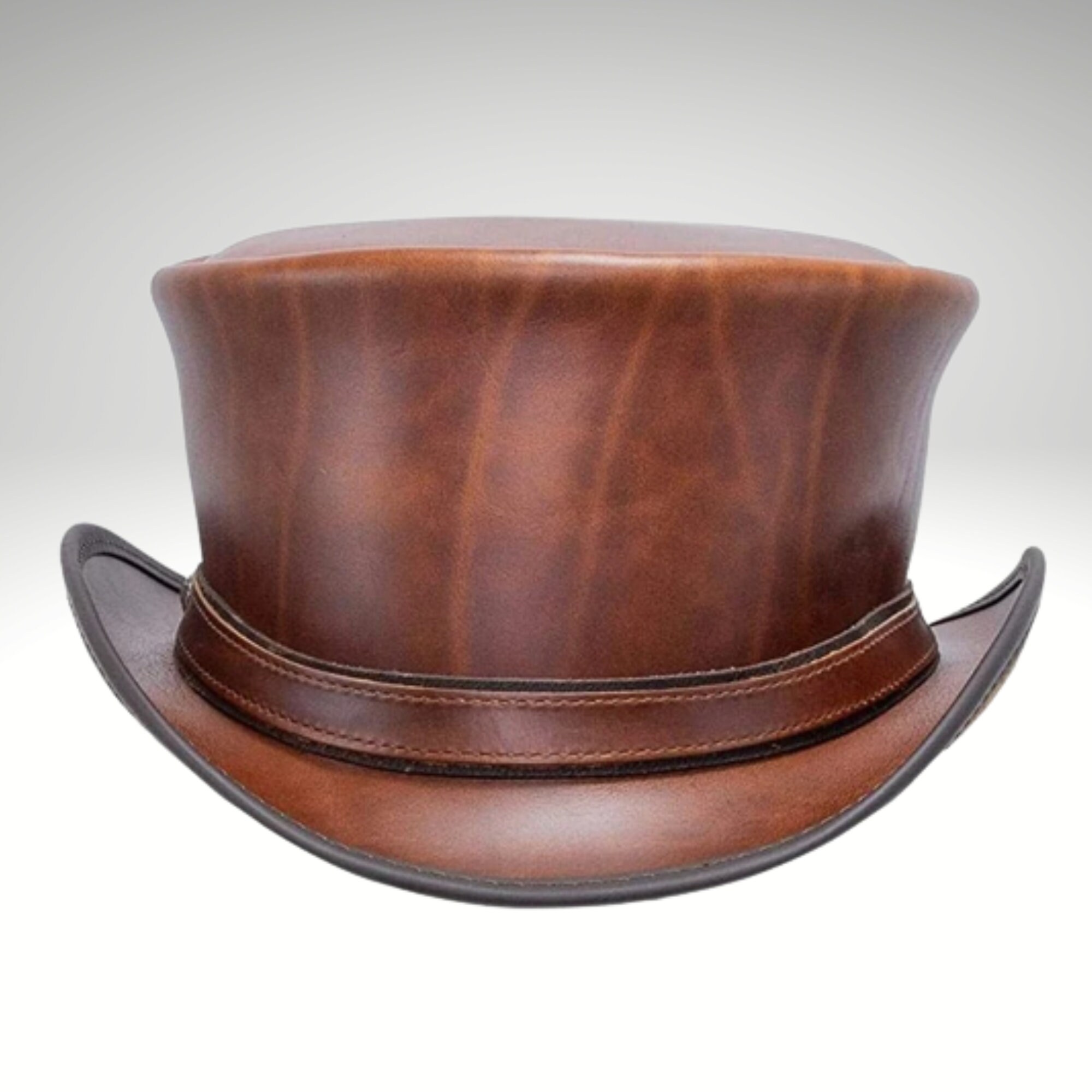 Brown Steampunk Top Hat - 100% Handmade With Cowhide Leather - Etsy