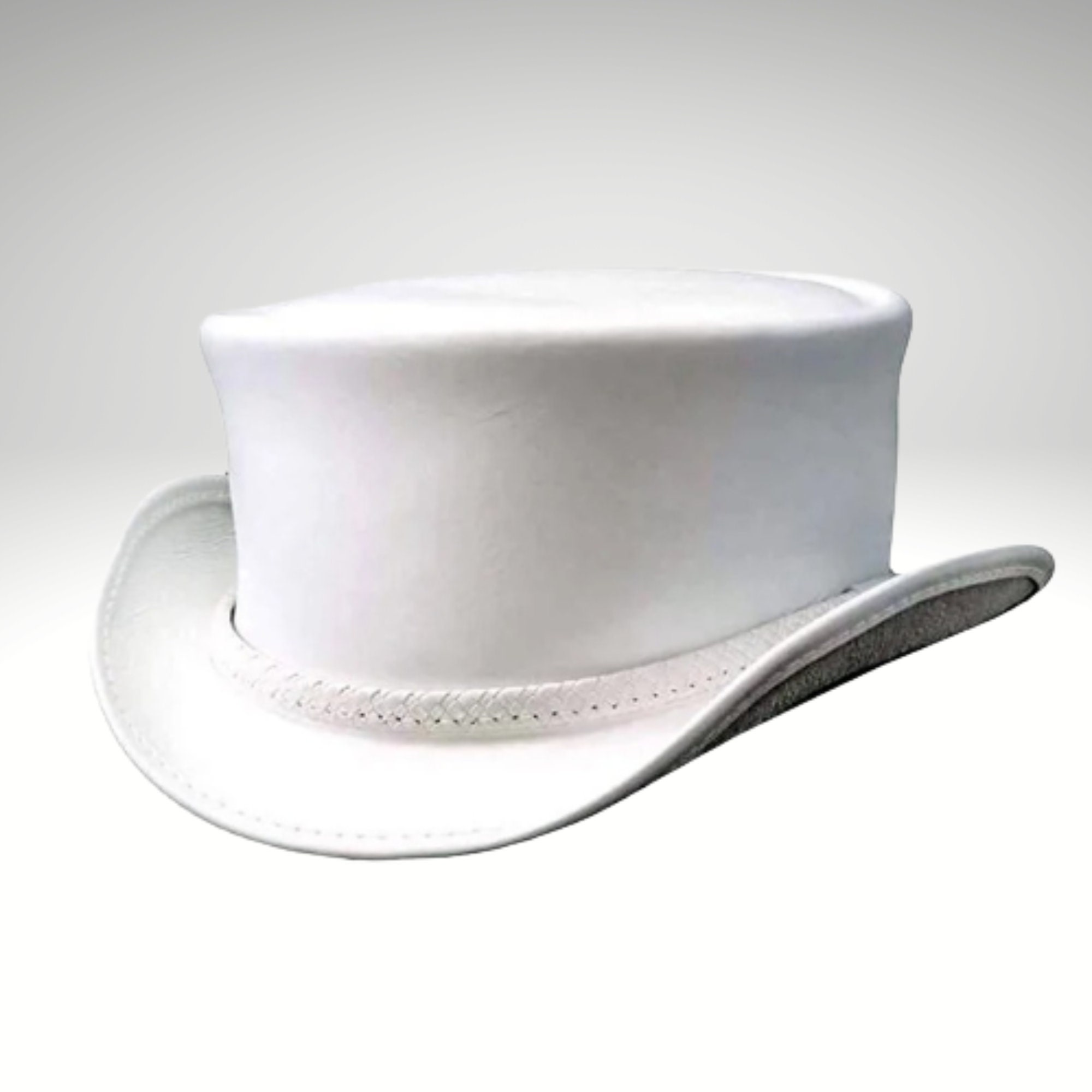 White Top Hat - Handmade With 100% Cowhide Leather - Etsy
