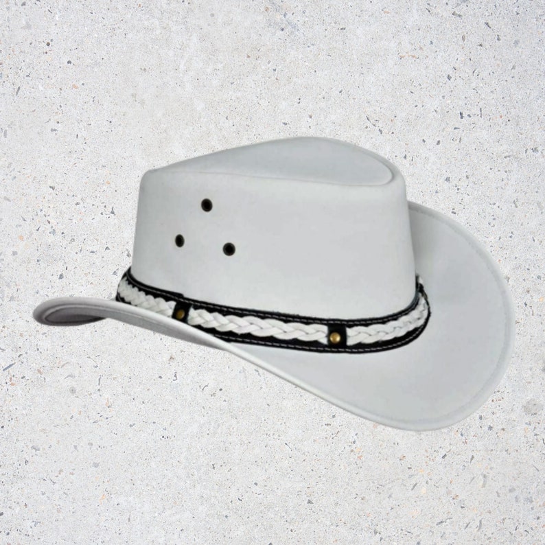 White Cowboy Hat White Leather Cowboy Hat - Etsy