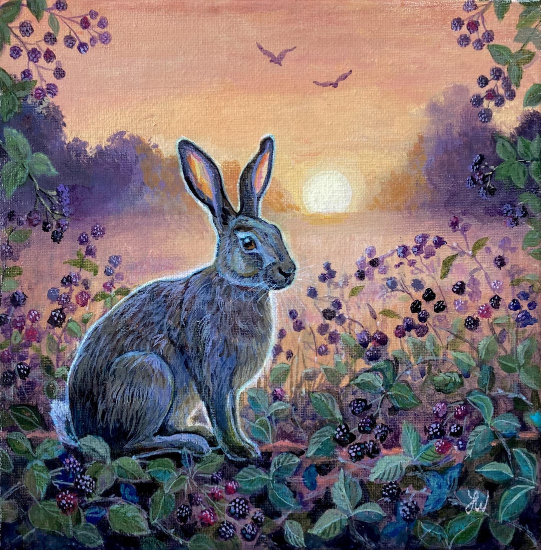 Hare Art ~ Hare Painting ~ Original Art ~ Hare Canvas Art ~ Acrylic ...